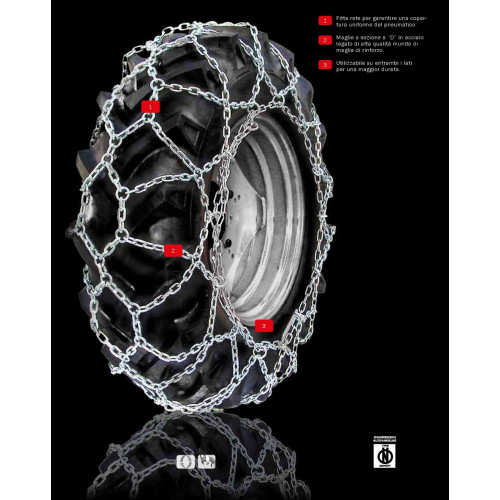 Catene da neve Weissenfels Alaska N201 400/70 R20 7,5 mm V5119 Trattore ...